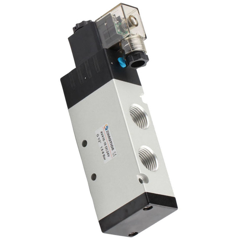 Xhnotion DC24V 5 Way 2 Position G1/8" Internally Piloted Acting Type Single Electrical Control ...