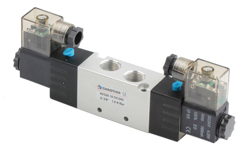 Xhnotion AC24V 5way 2 Position G3/8" Internally Piloted Acting Type Double Electrical Control ...