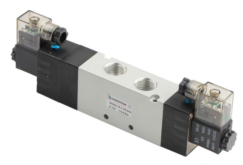 Xhnotion DC24V 5 Way 3 Position G1/2" Internally Piloted Acting Type Double Electrical Control ...