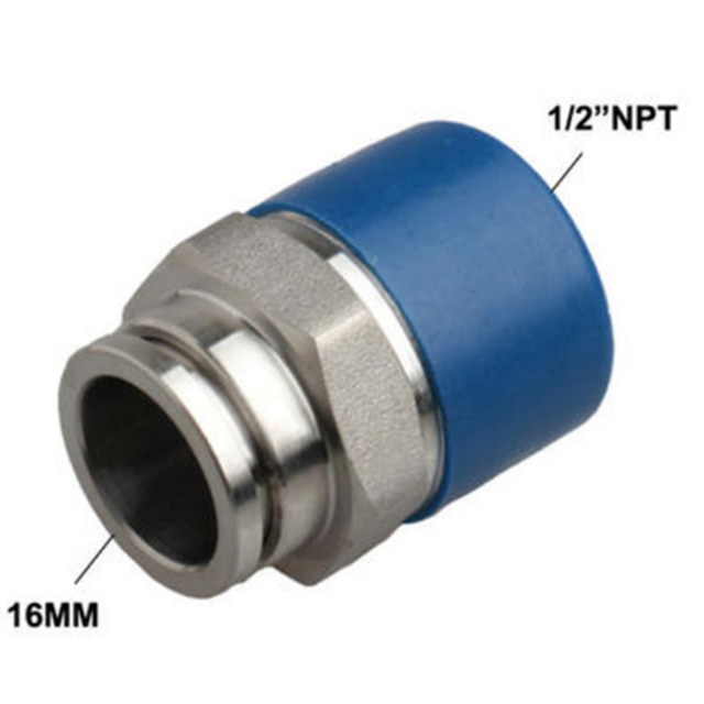 Stainless Steel Push-to-Connect Fitting Quick Connector 16mm X 1/2"NPT ...