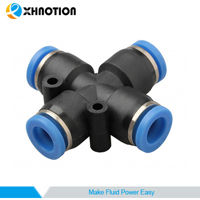 Push to Connect Intersection Cross Union Fitting with 4 Openings